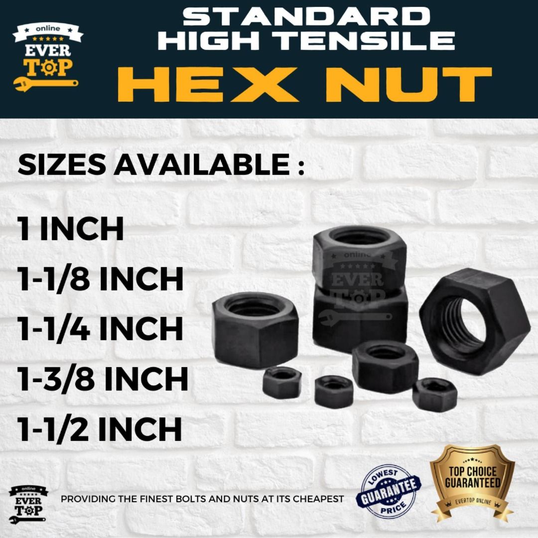 HIGH TENSILE HEX NUT | BLACK OXIDE FINISH HI-TENSILE | HEXAGONAL NUT ...