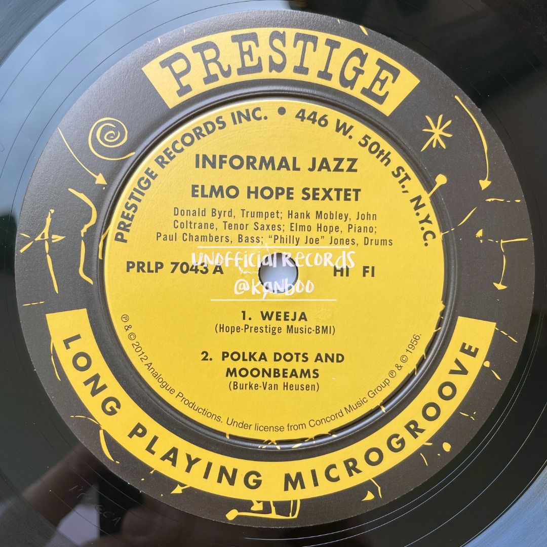 《Informal Jazz》Elmo Hope Sextet 【限量版】2012 - US - LP 黑膠唱片 【NM】【美品】【Jazz】, 興趣及遊戲, 音樂、樂器 & 配件, 音樂與 ...