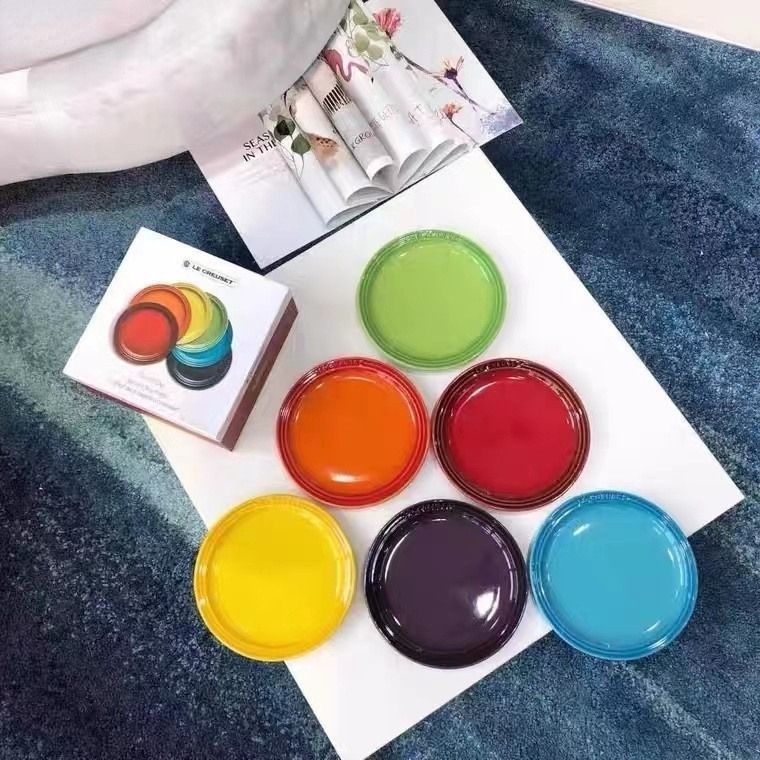 Le Creuset Rainbow Plate dish China plate set of 6 pieces household ...