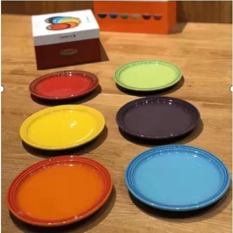 Le Creuset Rainbow Plate dish China plate set of 6 pieces household ...