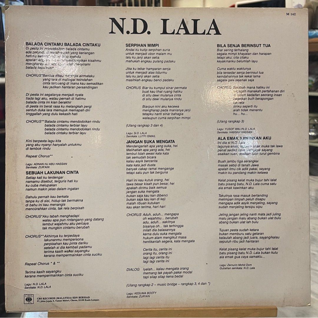 Lp ND Lala - Ala Emak Kawinkan Aku, Hobbies & Toys, Music & Media, Vinyls on Carousell