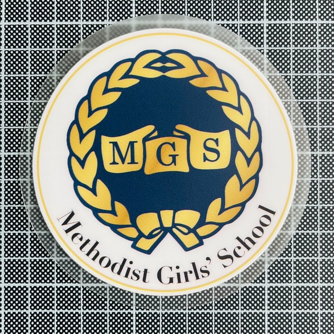 MGS Methodist Girls' School . Static Cling Decals . 11cm diameter ...