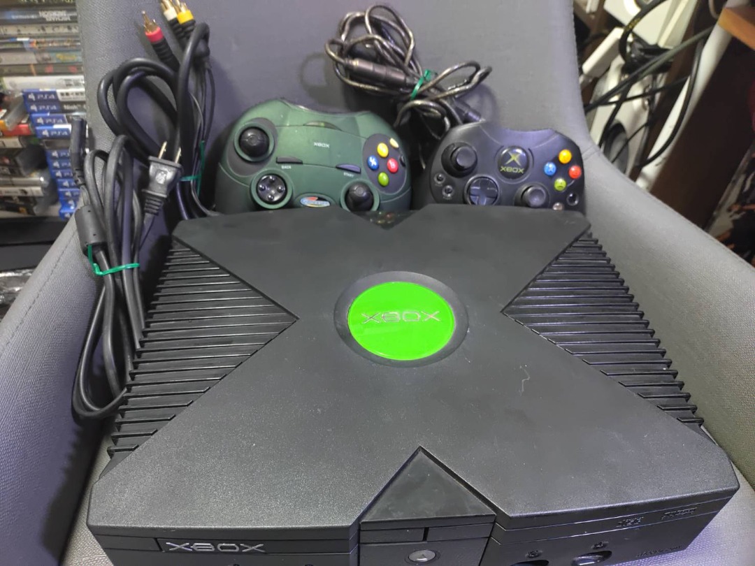 微軟microsoft XBOX1 一代 F23-00064遊戲主機 可過顯示不運作 零件收藏機 拍桌 整套1990, 電玩遊戲相關, 電玩 ...