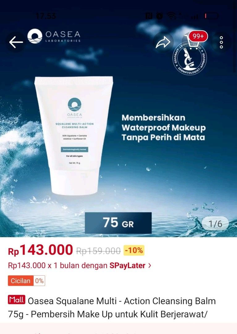 OASEA squalane multi action cleansing balm 75gr / produk premium ...