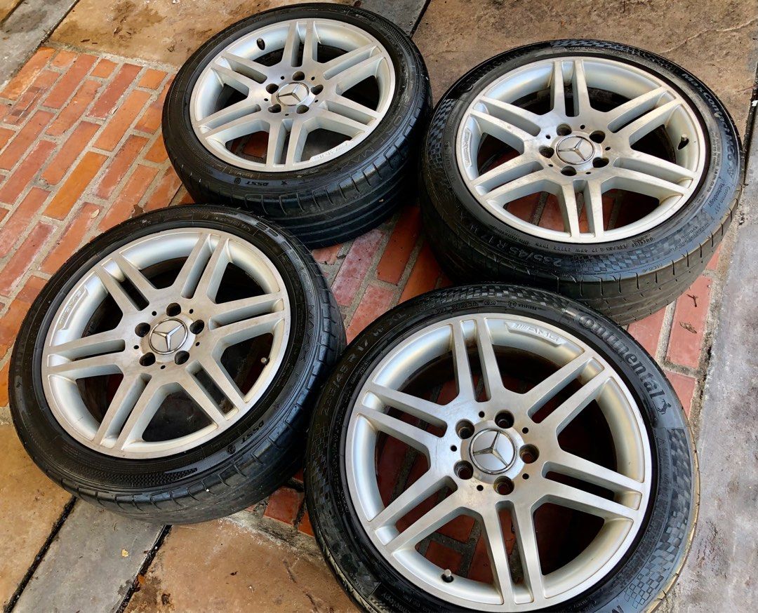 Original Mercedes AMG 17inch Staggered Rims, Auto Accessories on Carousell
