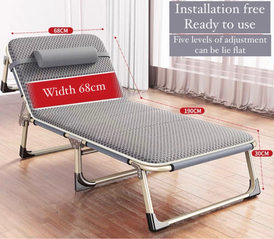 Ready Stock 68x190cm Portable Foldable Mesh Bed, Furniture & Home ...