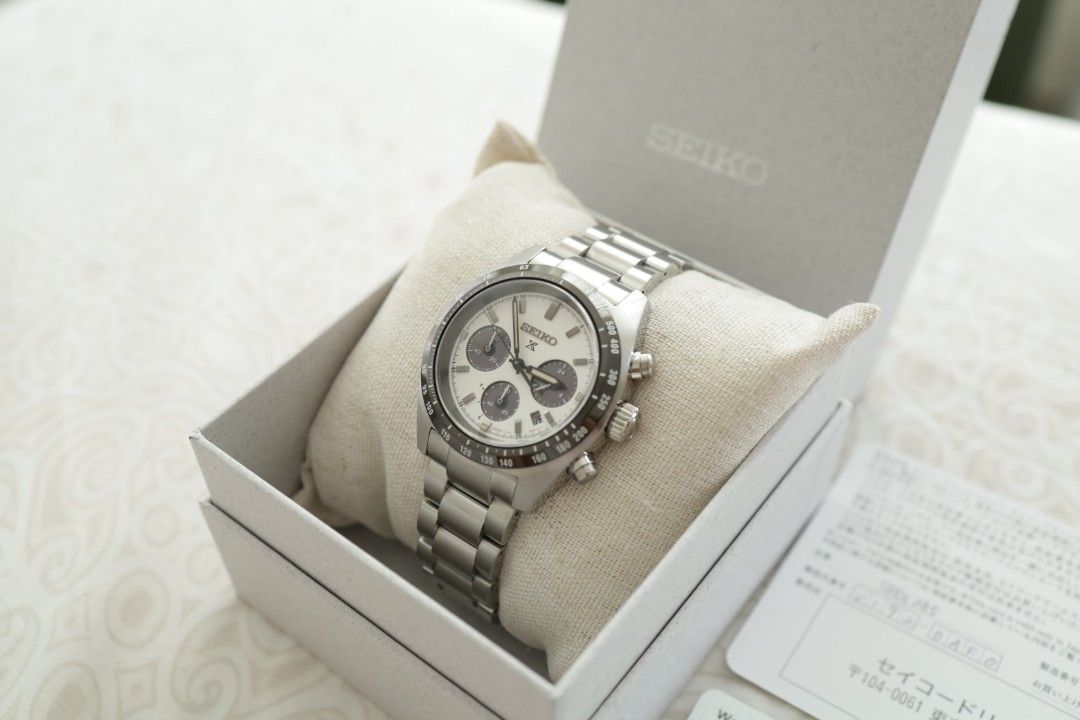 Seiko Speed timer Panda (White), Luxury, Watches on Carousell