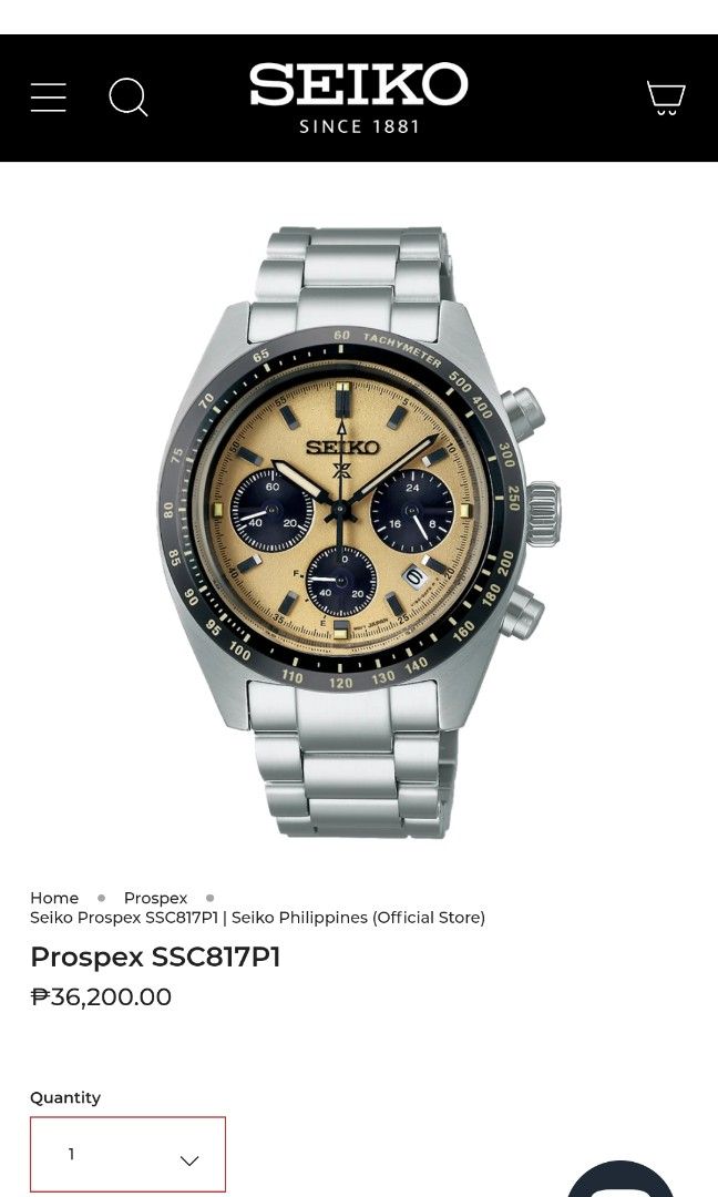 Seiko Speed timer Panda (White), Luxury, Watches on Carousell