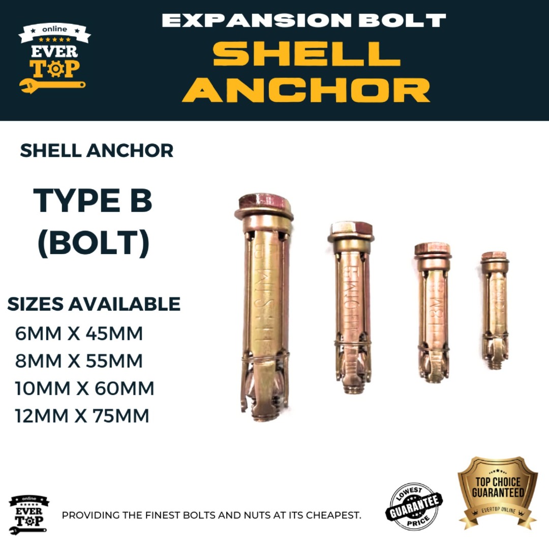 Shell Anchor BOLT Type B Expansion Bolt Fix Anchor, Commercial ...