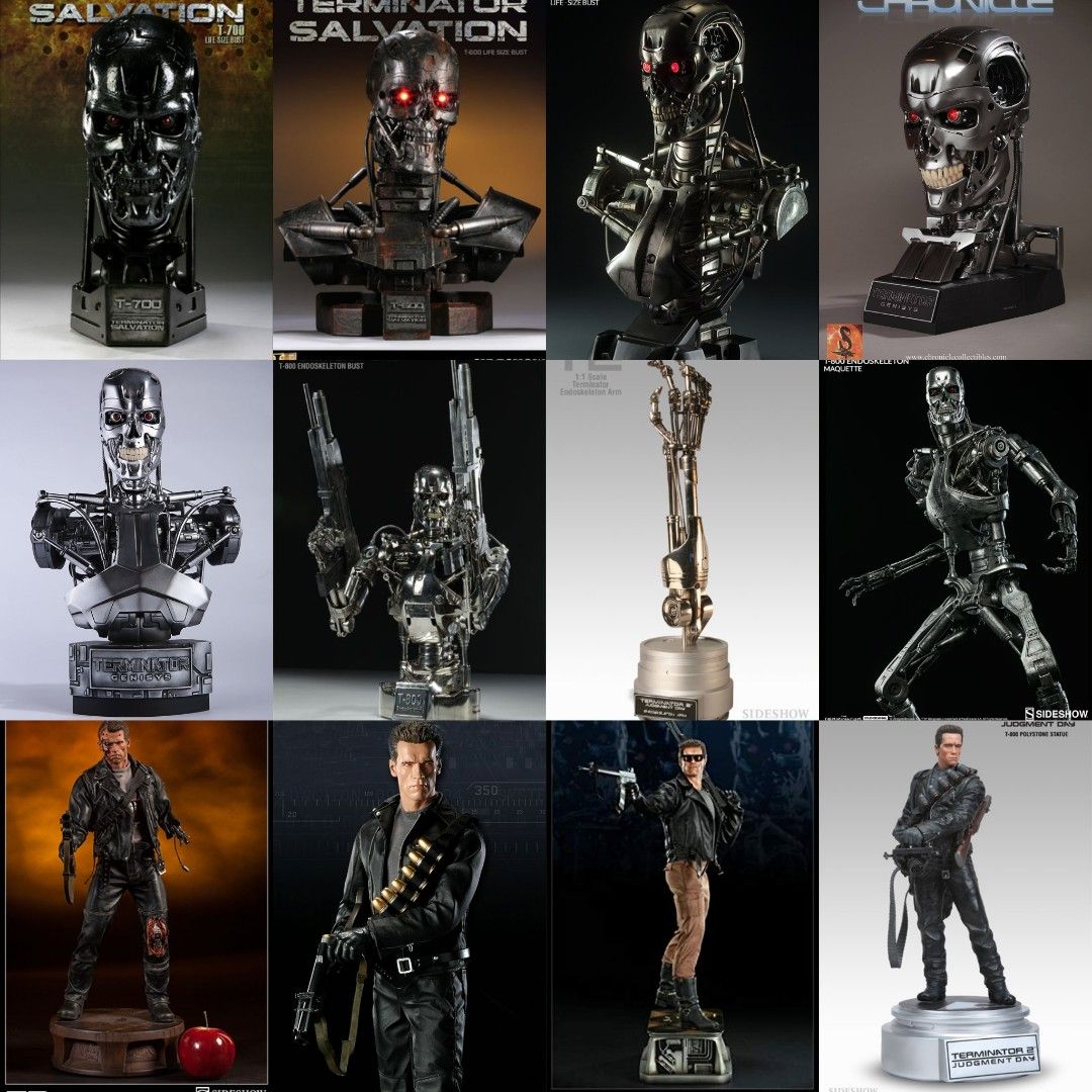 Sideshow Terminator Salvation T600 T700 T800 Life size bust statue ...