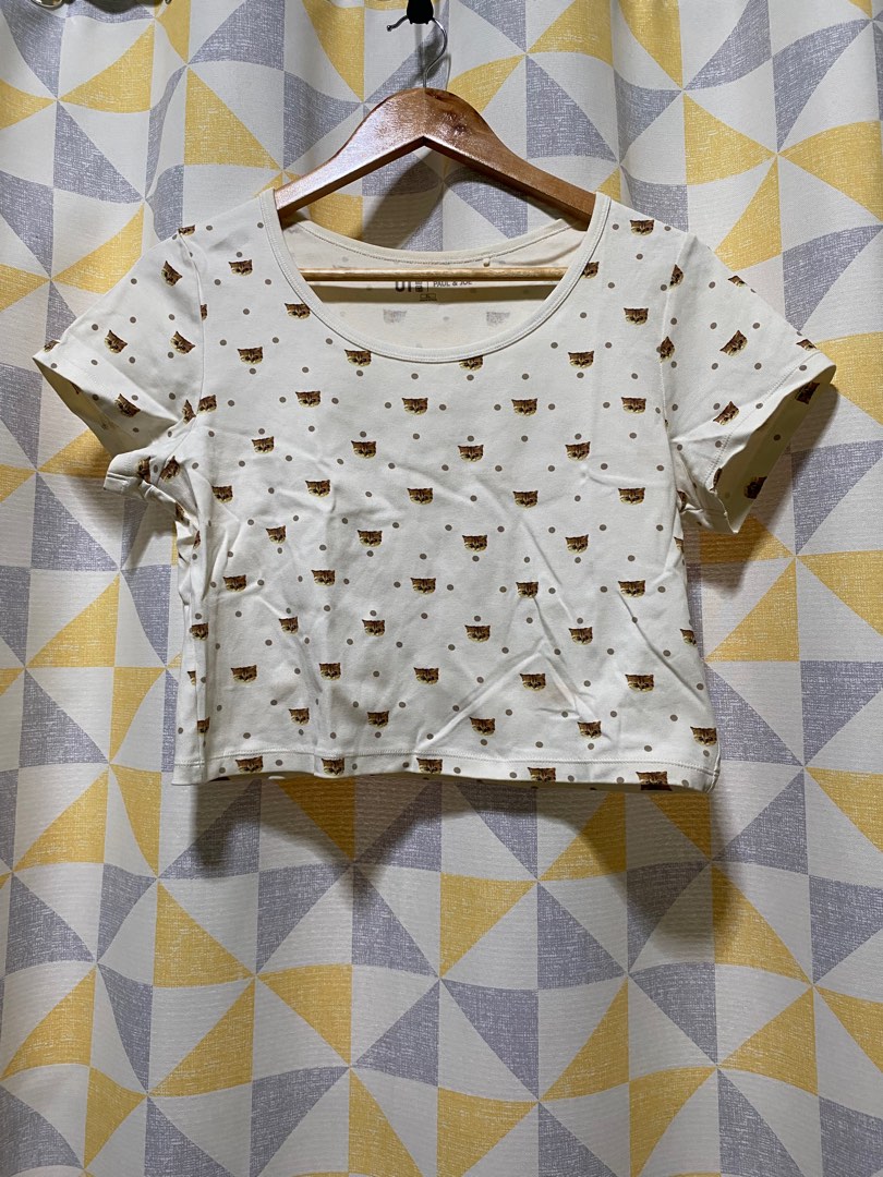 Uniqlo X Paul & Joe Cat Crop Top, Women's Fashion, Tops, Shirts on ...