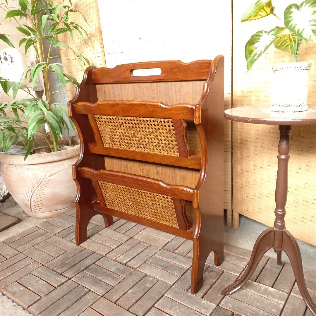 Vintage Karimoku Colonial series solihiya wooden book holder magazine ...