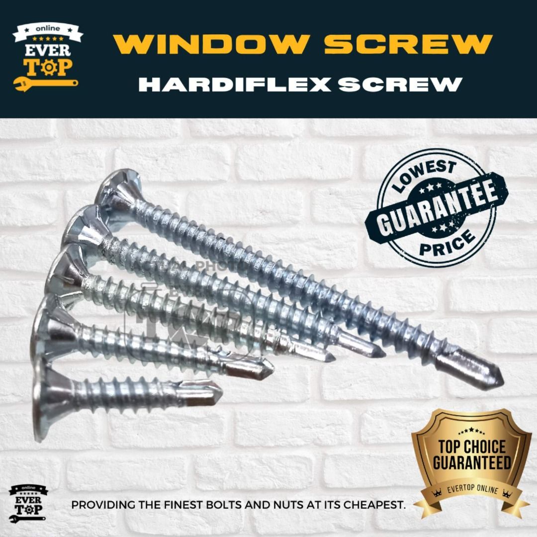 Window Screw | Hardiflex Screw Ficem Screw Flat Head Self - Drilling ...