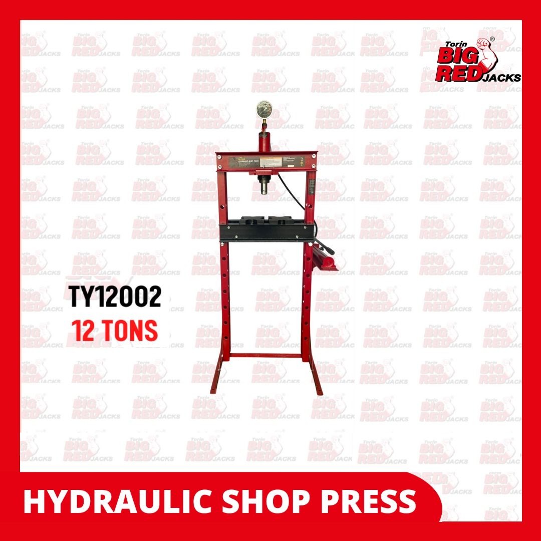 Big Red Hydraulic Shop Press, Furniture & Home Living, Home Improvement ...