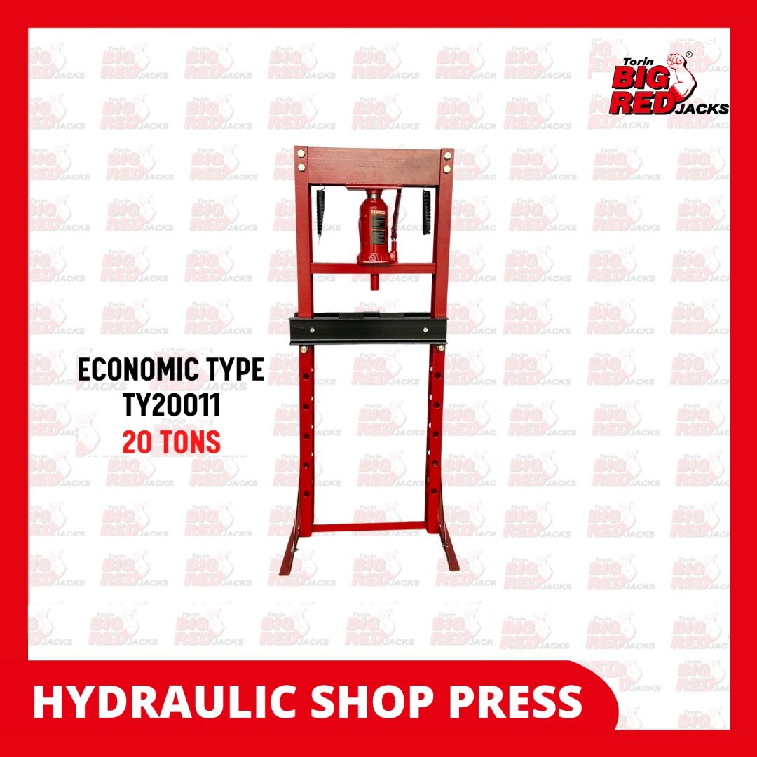 Big Red Hydraulic Shop Press, Furniture & Home Living, Home Improvement ...