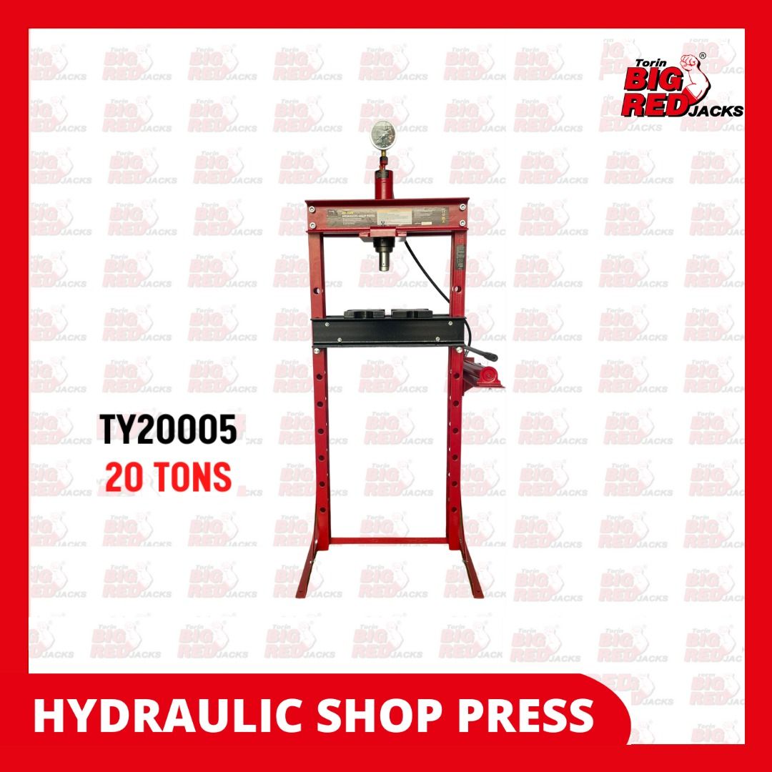 Big Red Hydraulic Shop Press, Furniture & Home Living, Home Improvement ...