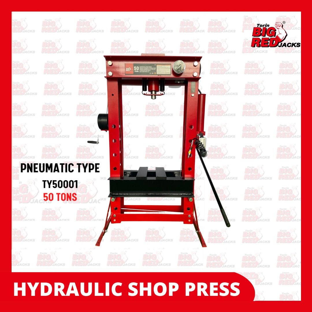 Big Red Hydraulic Shop Press, Furniture & Home Living, Home Improvement ...