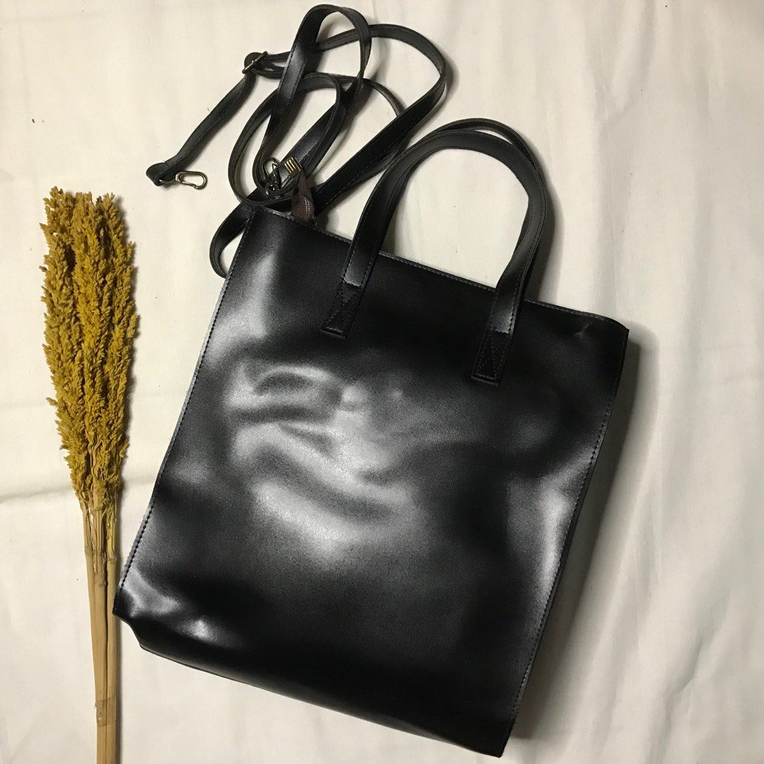 The Ann Premium New York ToteBag Hitam + Talpan, Fesyen Wanita, Tas ...