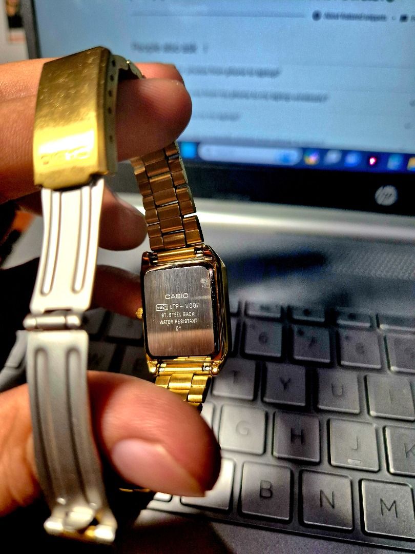 Casio Tank Gold LTP-V007G-9B, Women's Fashion, Watches & Accessories ...