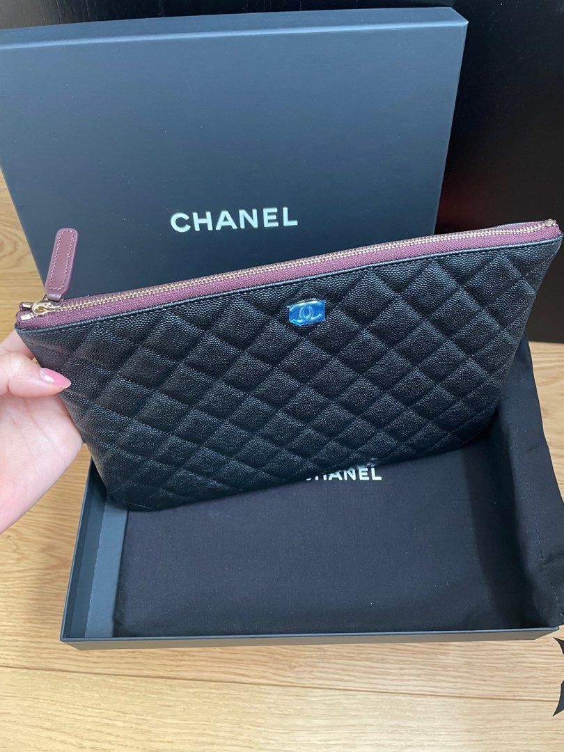 Chanel Clutch Medium O case Black Caviar GHW, Luxury, Bags & Wallets on ...