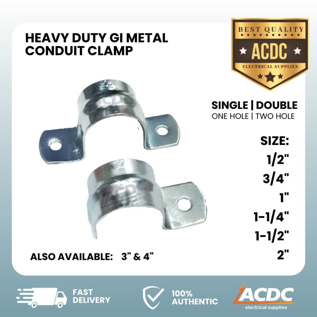 Conduit Clamp Galvanized (GI) Single/Double 1hole 2hole Heavy Duty ...
