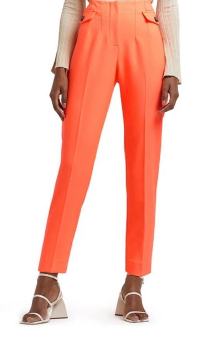 Coral Cigarette Style Trousers Women s Fashion Bottoms Other Bottoms on Carousell