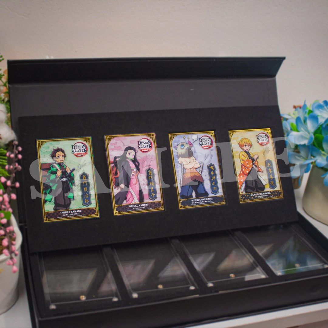 Demon slayer seiyuu acrylic signature card set, Hobbies & Toys ...