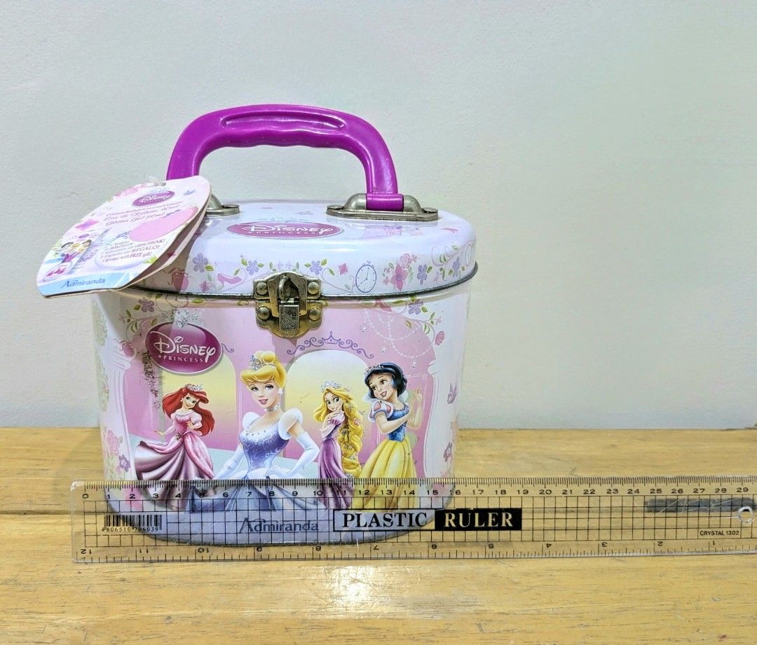Disney Princess Tin Can Case with accessories craft materials, Hobbies ...