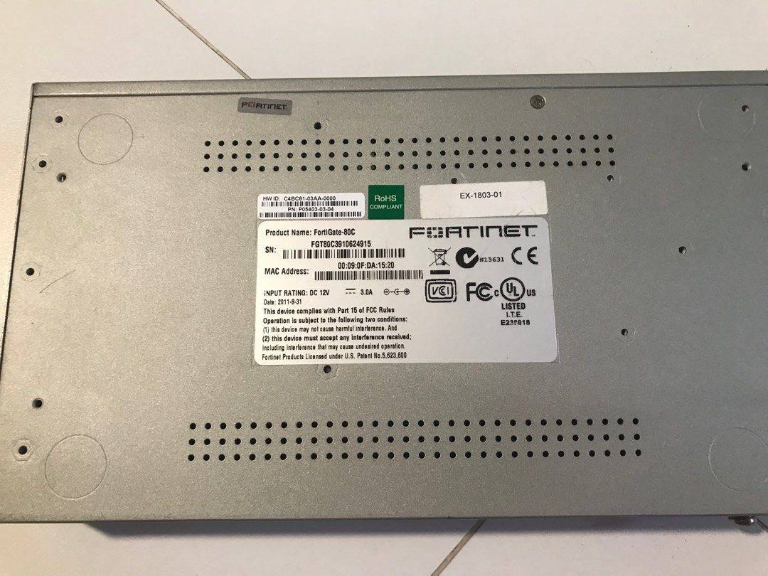 Fortigate 80c firewall, Computers & Tech, Parts & Accessories ...