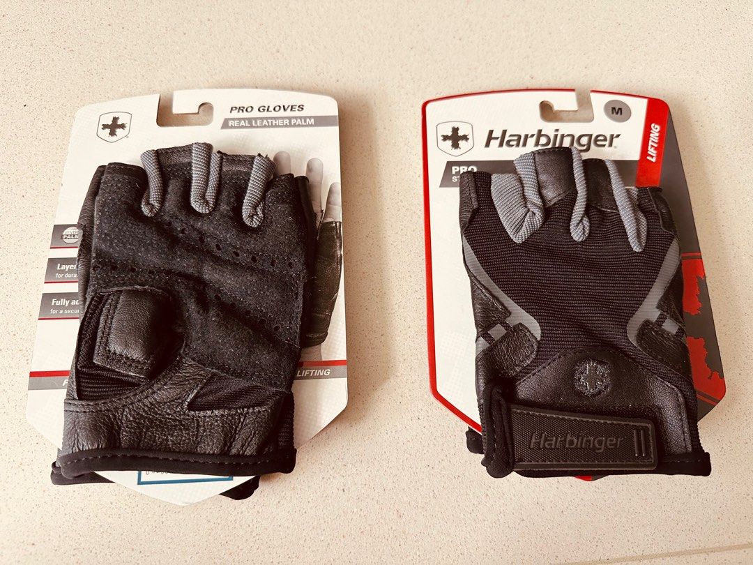Harbinger Pro Strength Leather Gloves - Lifting/Gym, Men's Fashion ...