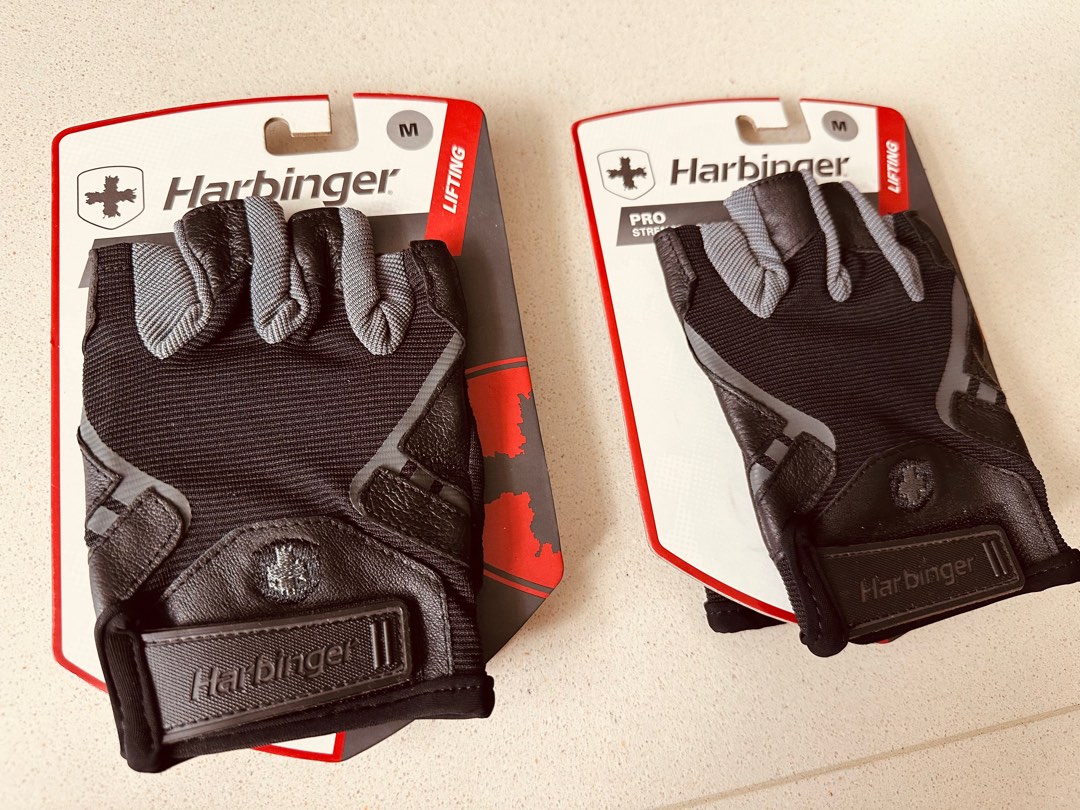 Harbinger Pro Strength Leather Gloves - Lifting/Gym, Men's Fashion ...