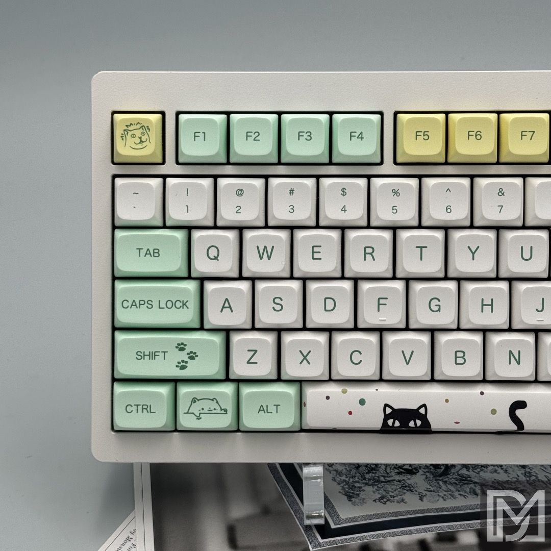 Bongo Cat Keycap PBT Dye Sub XDA Cute Black Cat Meme Keycaps 130pcs Fit ...