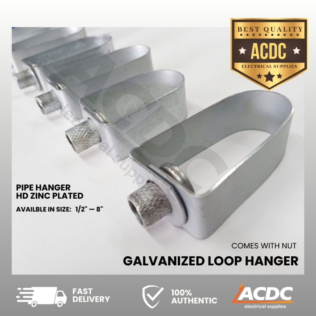 Loop Hanger | Galvanized Heavy Duty Pipe Hanger with nut, Commercial ...