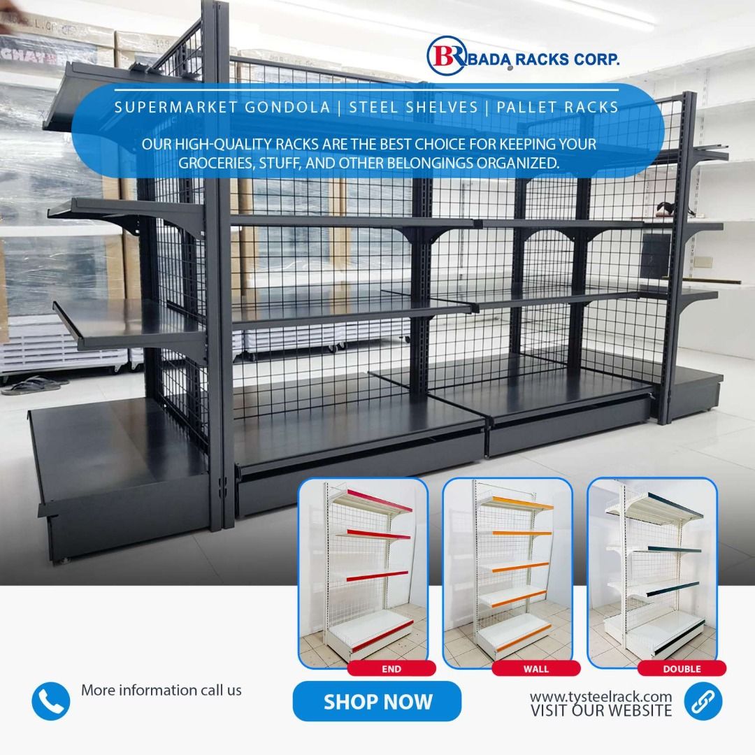 Mesh Type Gondola Rack Adjustable Layers, Furniture & Home Living ...