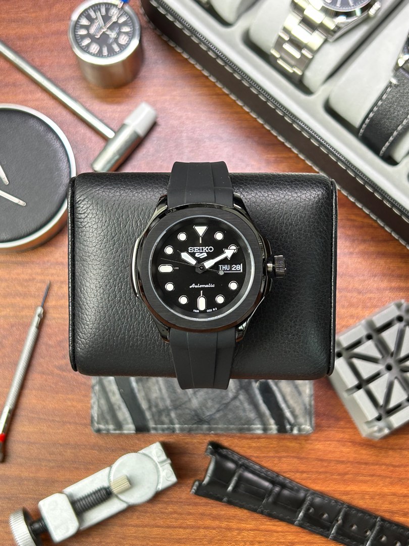 [Mod] Custom Seiko 5 Stealth Mod in 41mm, Men's Fashion, Watches ...