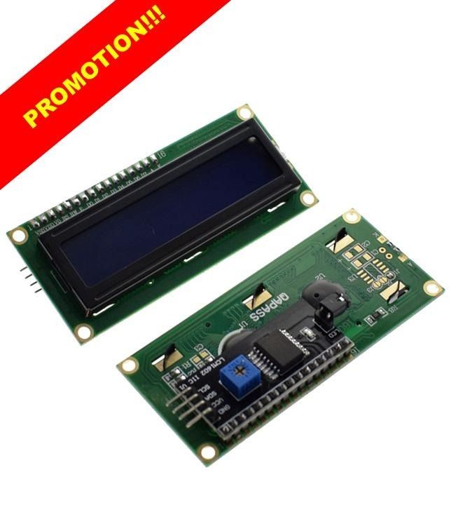 NEW LCD BLUE I2C 16x2 1602 ARDUINO RASPBERRY PI ELECTRONIC PROJECT IOT PROTOTYPE DISPLAY ...