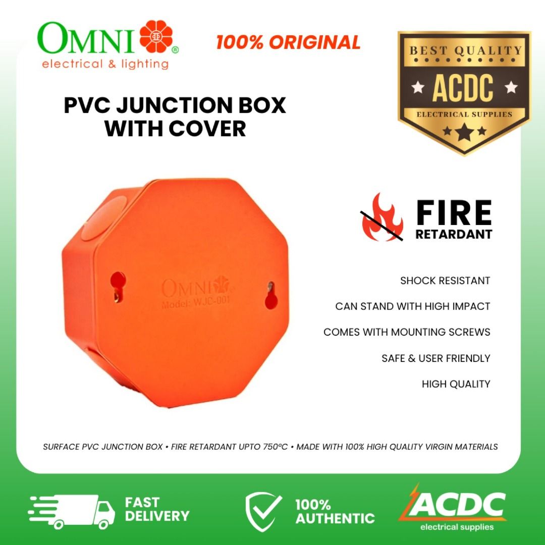 ORIGINAL Junction Box With Cover PVC Omni Surface Type Shock Resistant ...