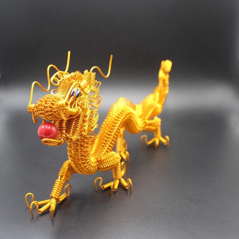 Ornaments, handmade dragons, golden dragons, handmade weaving crafts, gifts, Chinese dragons ...