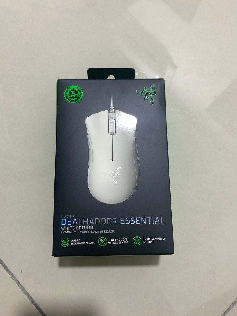 Razer Deathadder Essential (White Edition), Computers & Tech, Parts ...