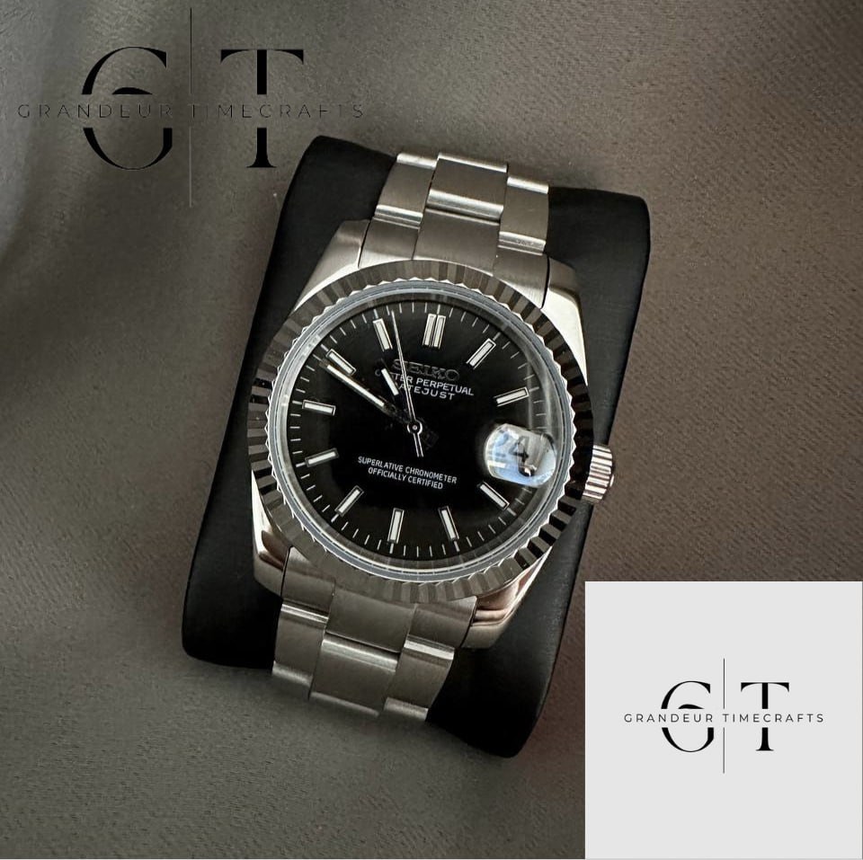 Seiko Mods - Black Oyster Perpetual Datejust, Men's Fashion, Watches ...