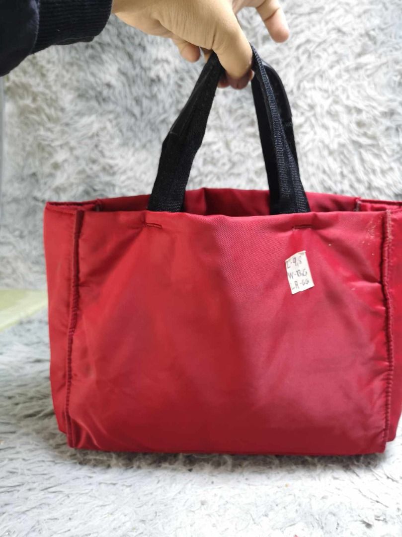 Sunny Side Red Black Canvas Tote Bag, Women's Fashion, Bags & Wallets ...