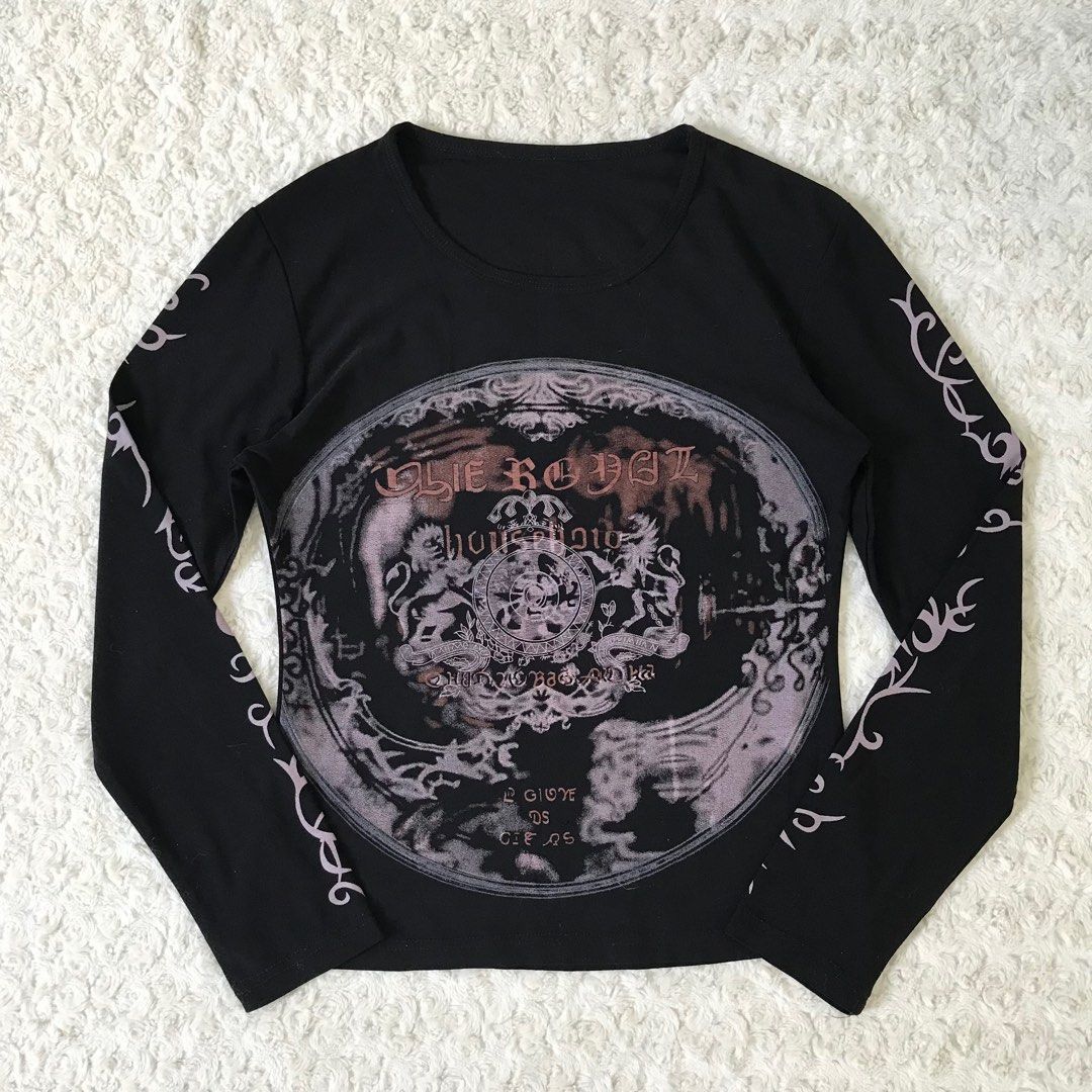 Vintage Tribal Graphic Thick Mesh Top # 2000s y2k cyber grunge mall ...