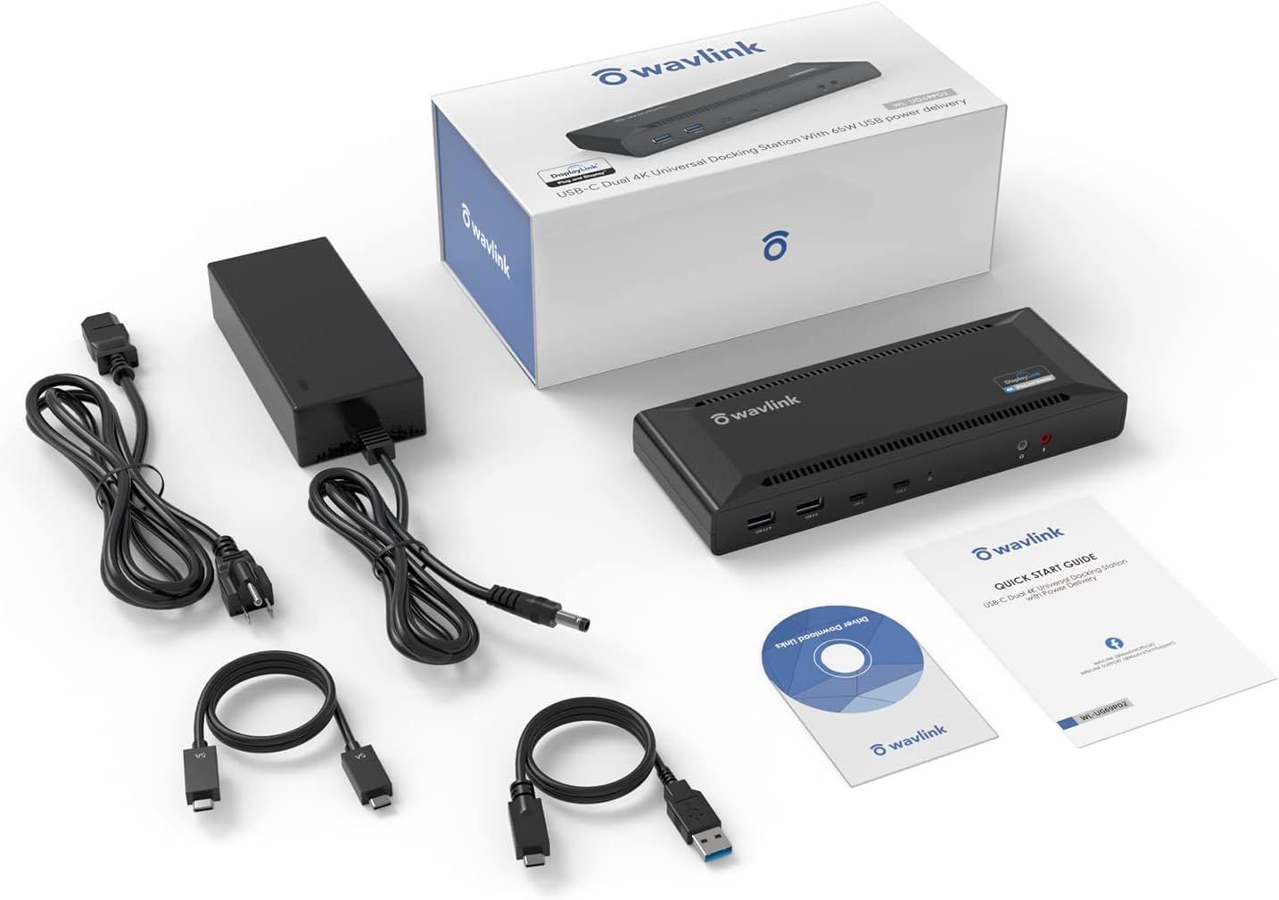 WAVLINK USB C Dual 4K Docking Station with 60W Power Delivery, Dual 4K ...