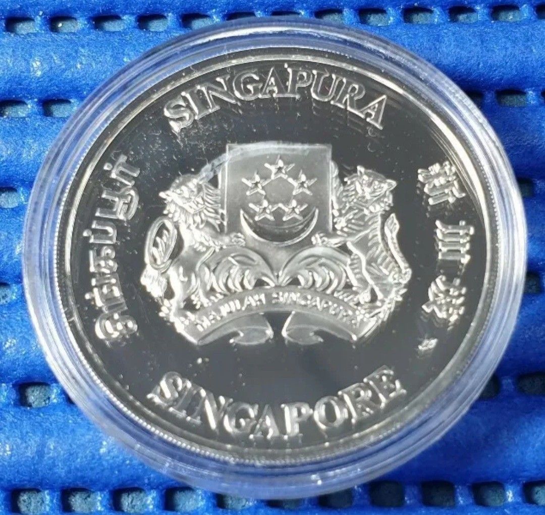 1988 Singapore Fire Service Centenary Commemorative $5 Silver Proof ...