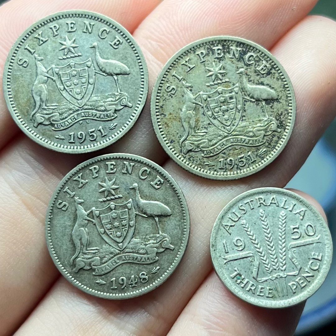 Australia George VI coin Set 3 pence, 6 pence silver, Hobbies & Toys ...