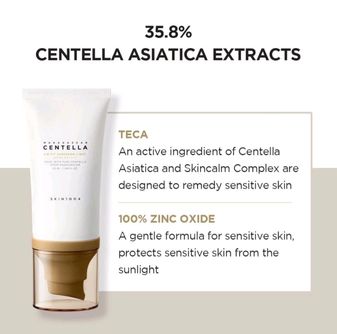 Centella Air Fit Sun Cream Soft Light Sunscreen SPF 30 PA++++ Asiatica ...