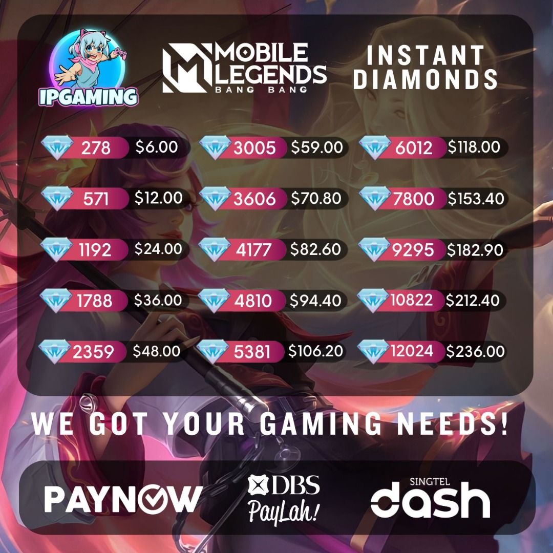[CHEAPEST] MLBB / Mobile Legends Diamonds / Mobile Legend / ML, Video ...