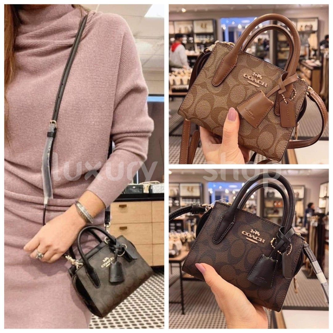 Coach Andrea Mini Carryall In Signature Canvas 迷你可愛手袋 CO975, 預購 - Carousell
