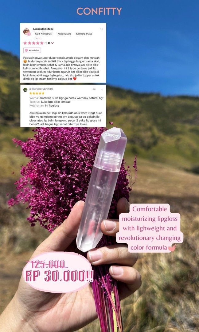 Color changing lipgloss confitty ORIGINAL 100 %, Kesehatan & Kecantikan ...