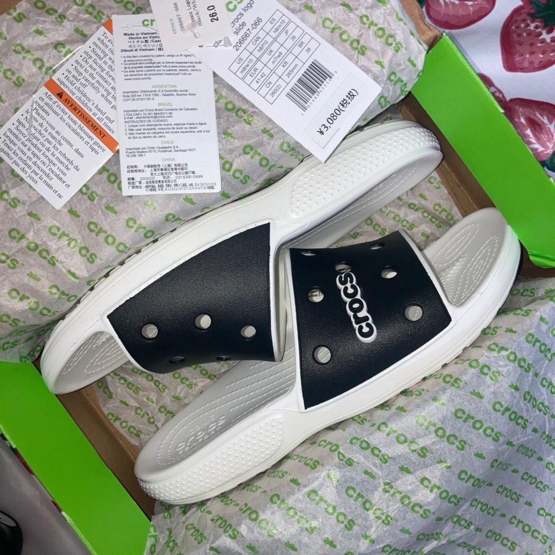 CROCS LOGO SLIDE 2 from Japan, Men's Fashion, Footwear, Slippers ...